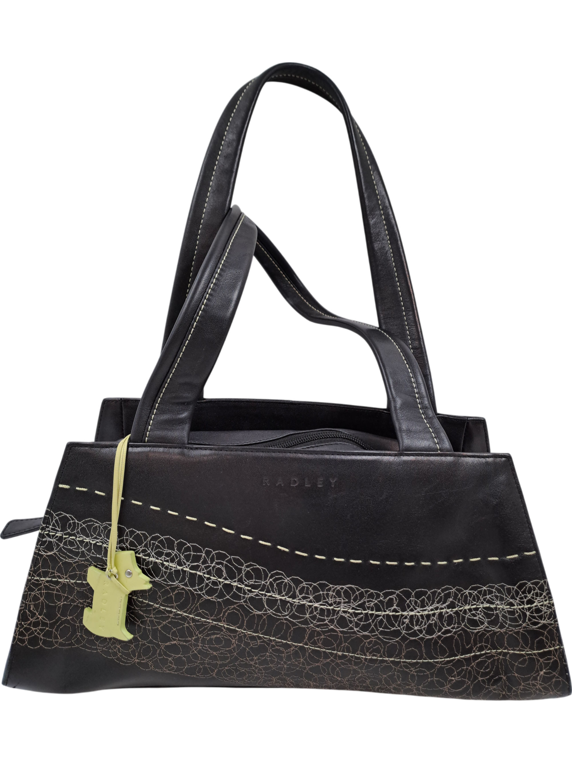 Radley Black Leather Shoulder Bag with Stitch Detail T2870 SP14 | eBay